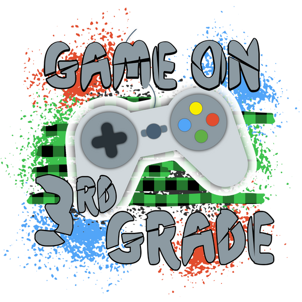 Game-on 3rd grade – Red Alpha Custom Prints